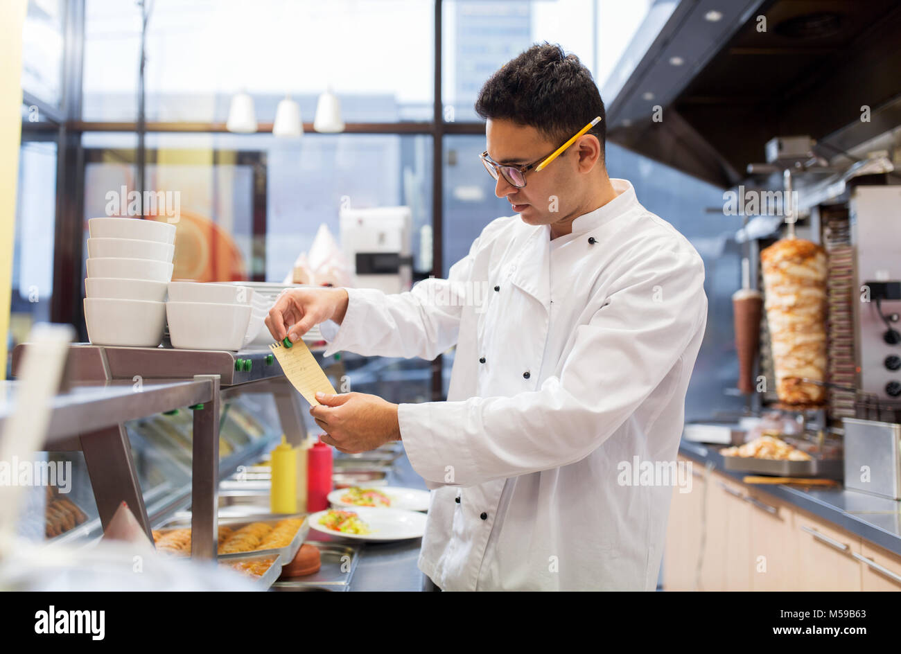 chef at kebab shop Stock Photo - Alamy