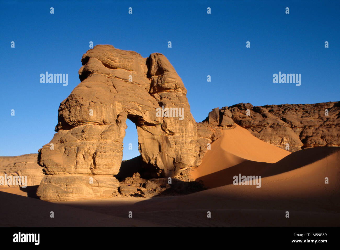 Libya. Near Ghat. Sahara desert. Akakus (Acacus) National Park. Natural ...