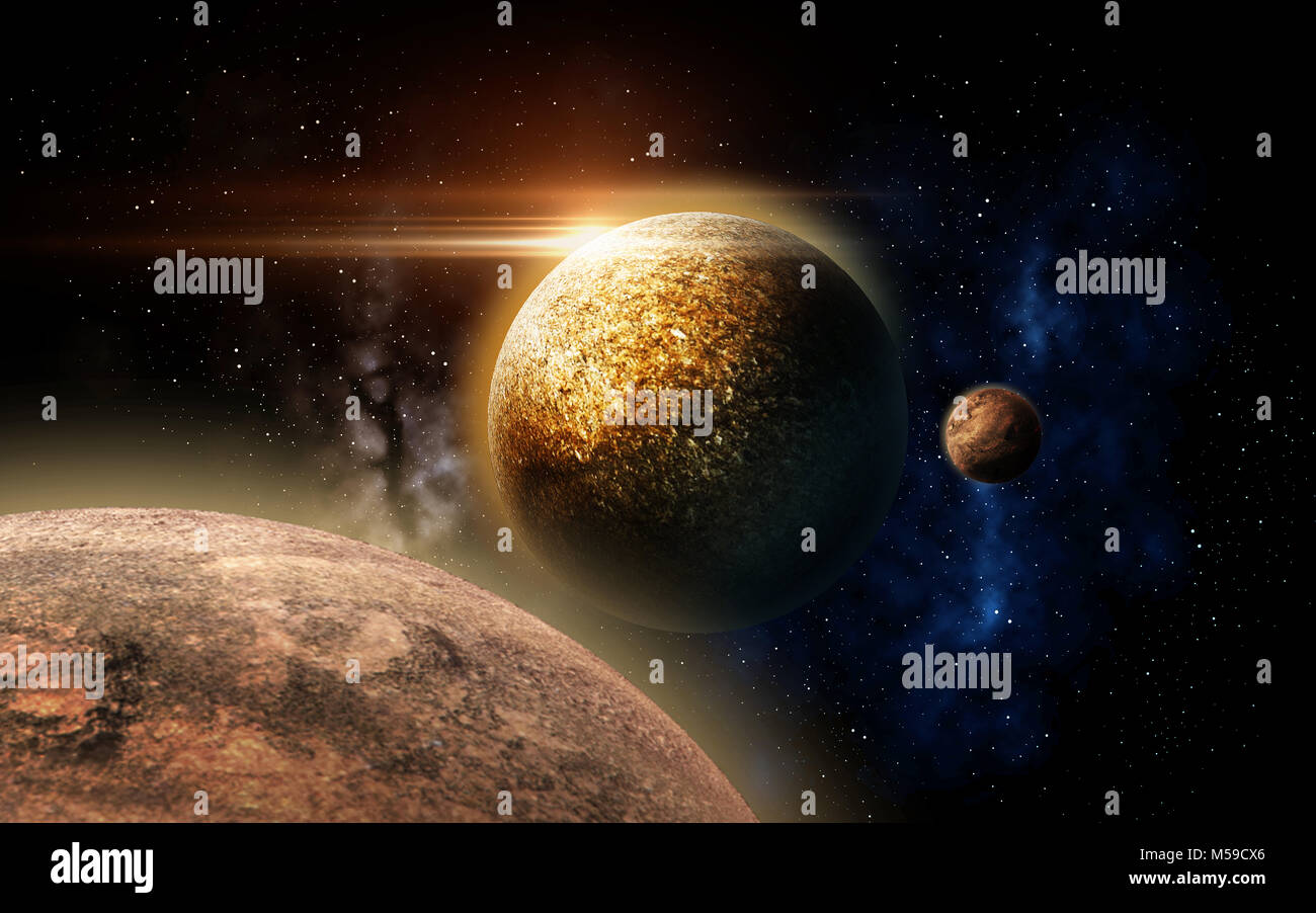 planet and stars in space Stock Photo - Alamy