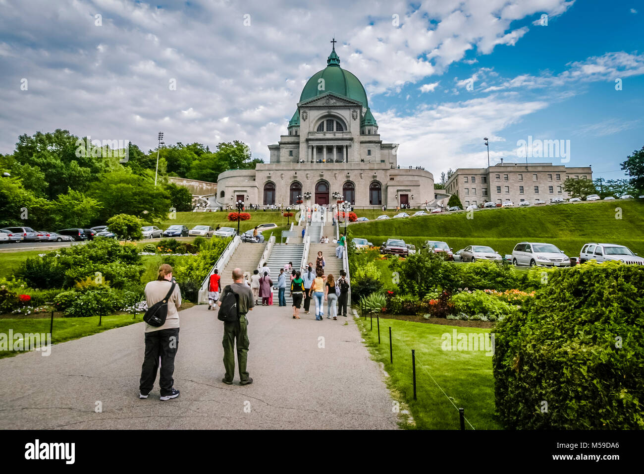 St Joseph Oratory, Montreal, Canada - visitors and worshipers arriving ...