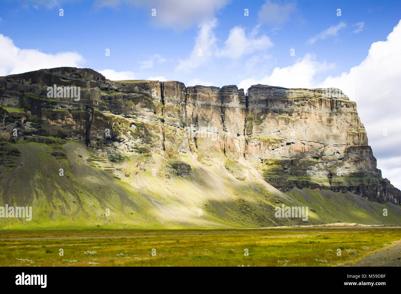 landscape with lakes, rivers and waterfalls in green iceland Stock ...