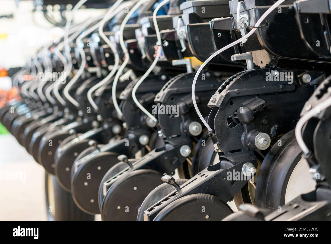 Precision inline seeder. A row seeder. Seed drill. Fragment Stock Photo ...