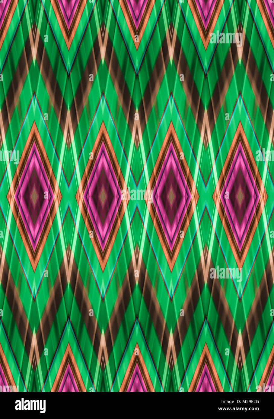 Colorful variegated green seamless background of different intersecting ...