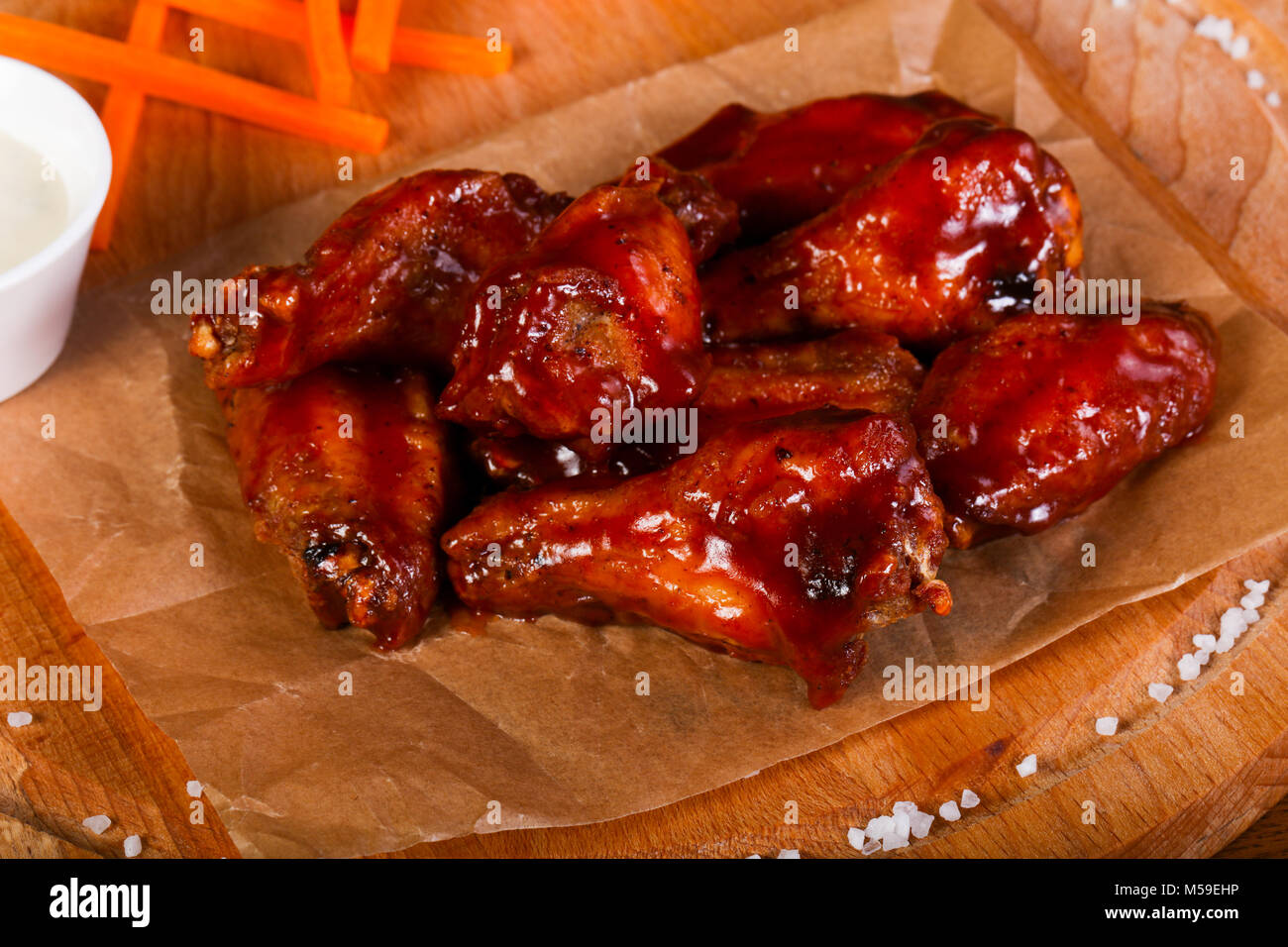 Chicken wings BBQ sauce Stock Photo - Alamy
