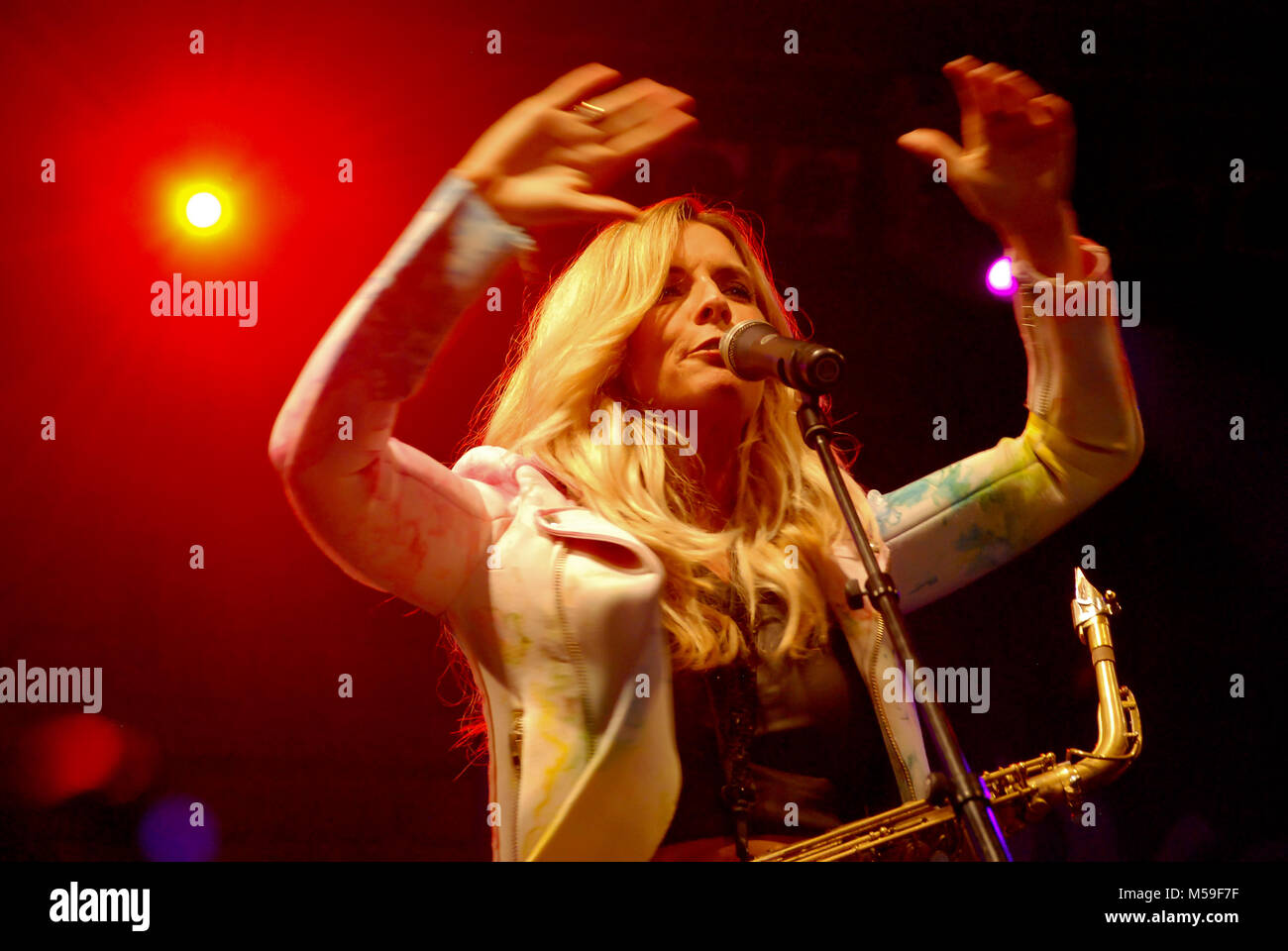 NIS - AUGUST 15: Candy Dulfer famous funk jazz musician playing on ...