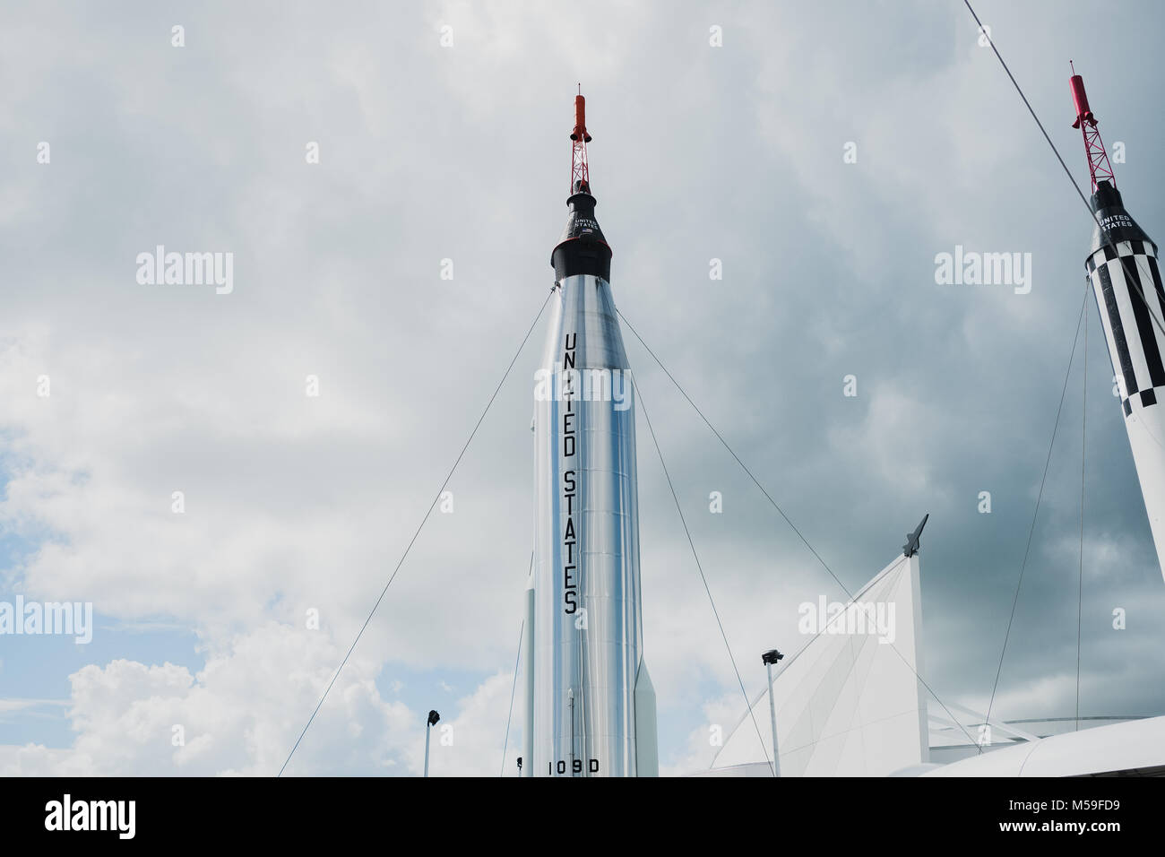 Replica rocket at Kennedy Space Centre, Orlando, Florida, North America ...