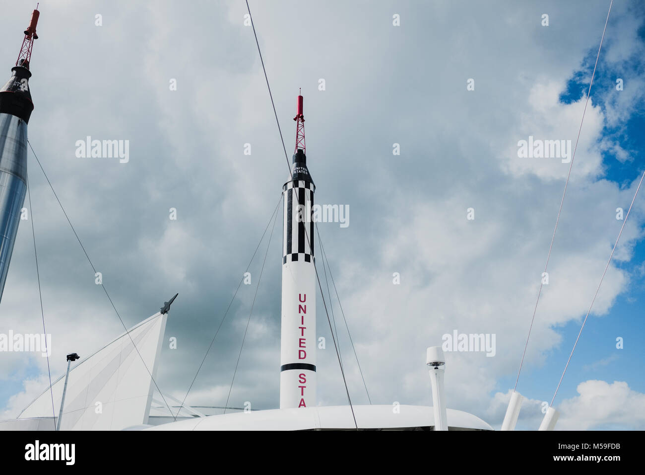 Replica rocket at Kennedy Space Centre, Orlando, Florida, North America ...
