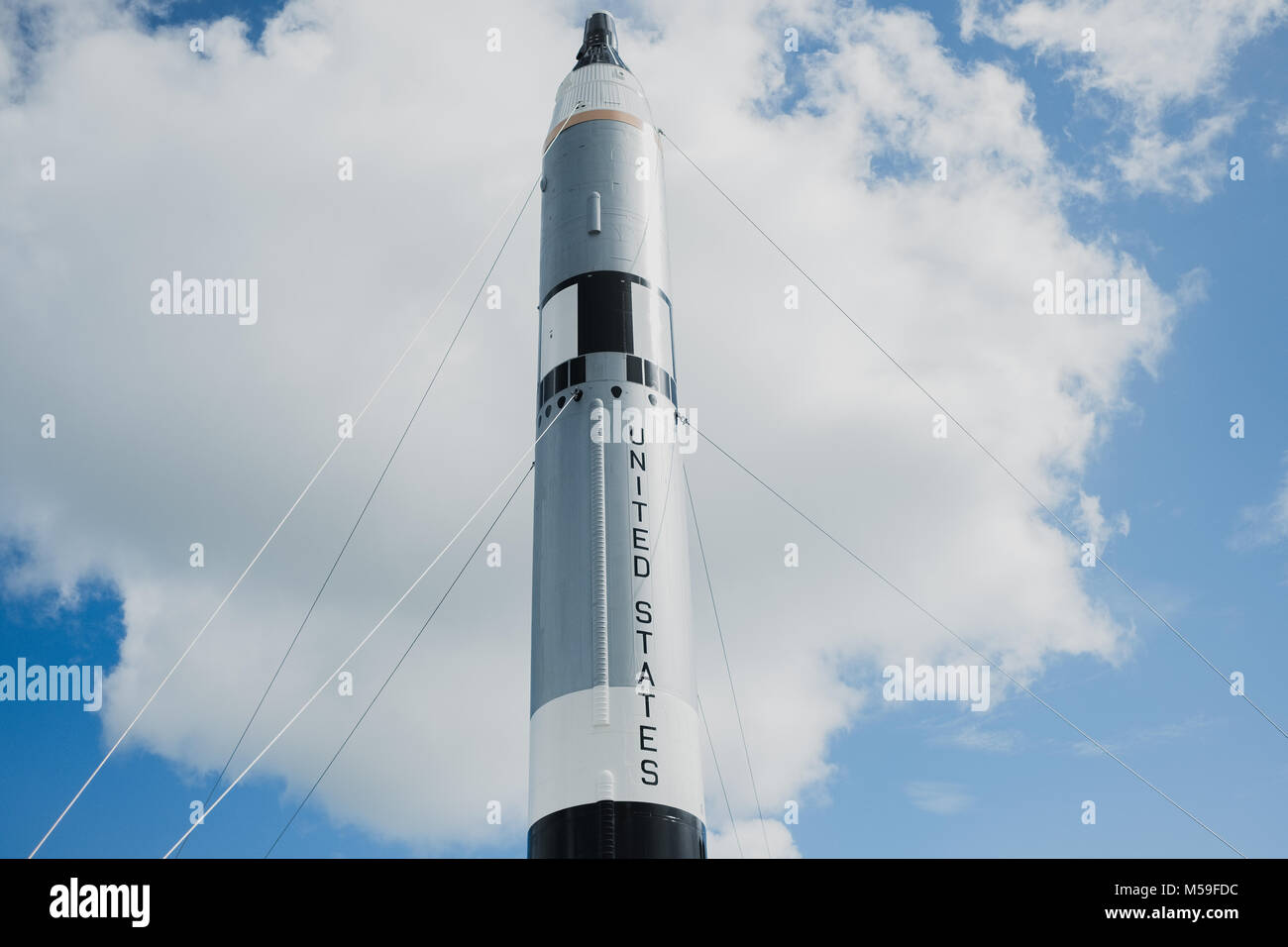 Replica rocket at Kennedy Space Centre, Orlando, Florida, North America ...