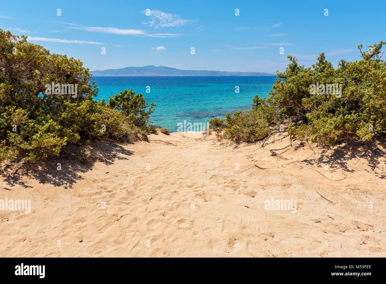 Path to the Aliko beach, one of the best beaches of Naxos island ...