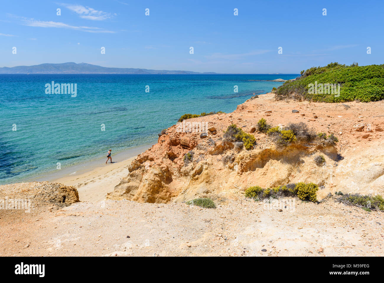 Naxos, Greece - May 24, 2017: Aliko beach, one of the best beaches on ...