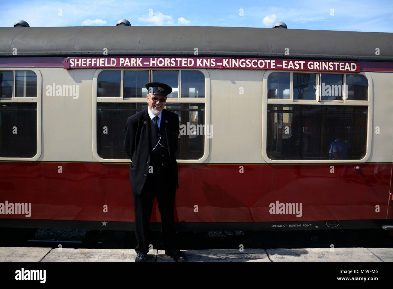 Train Guard at The Bluebell Railway - Steam train preservation in ...
