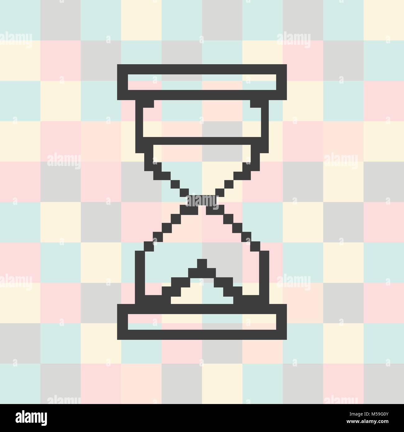 Vector pixel icon hourglass on a square background Stock Vector Image ...