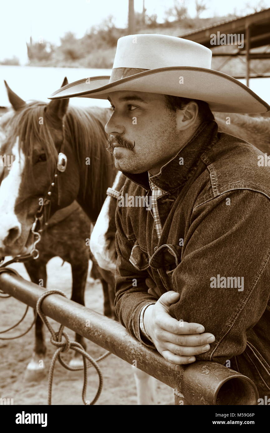 Cowboy with mustache hi-res stock photography and images - Alamy