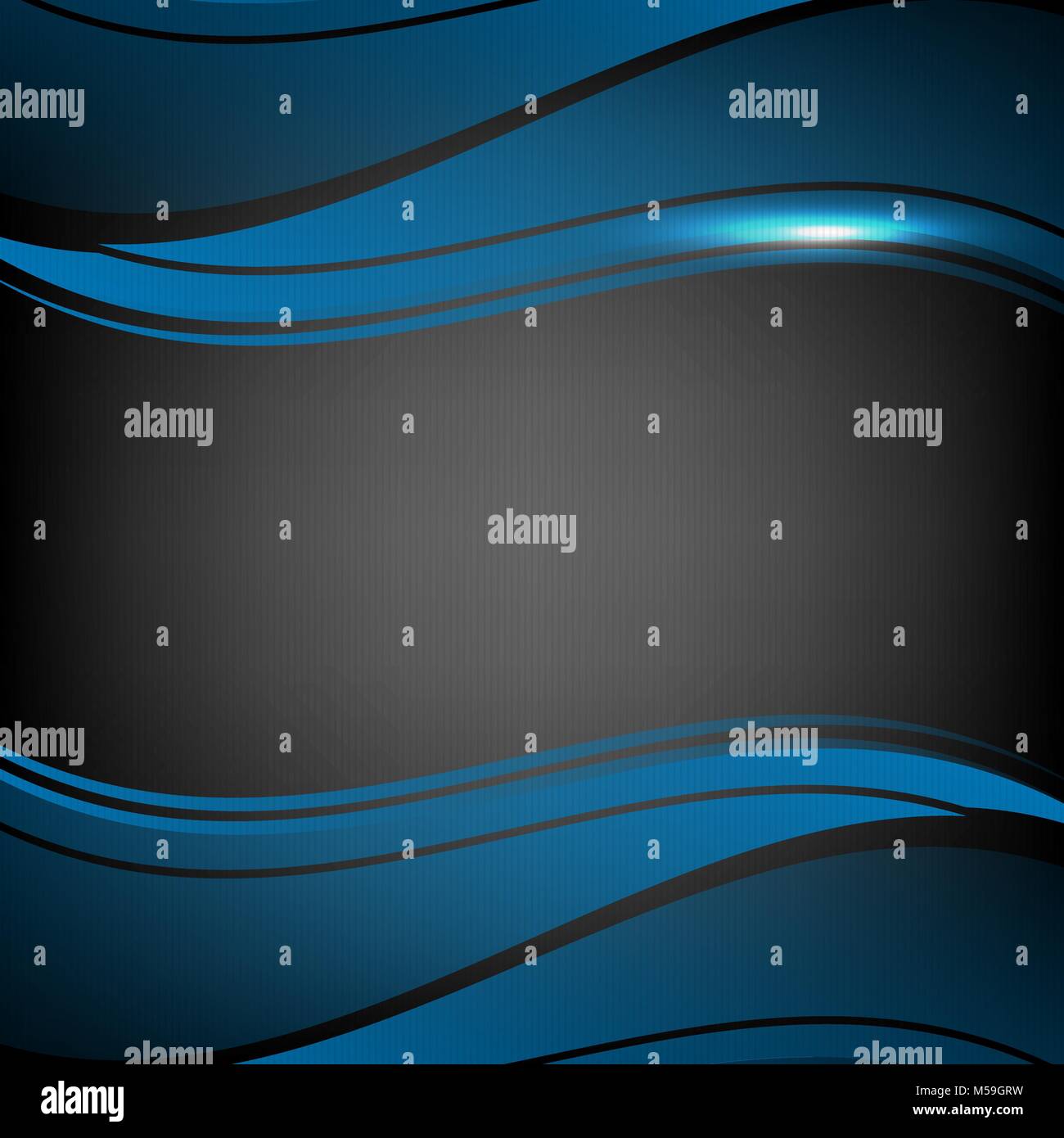 Blue wave design element on dark background abstract vector Stock ...