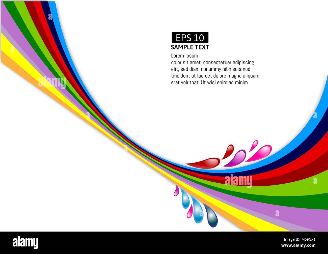 Vector multi-colour line wave on white background Stock Vector Image ...