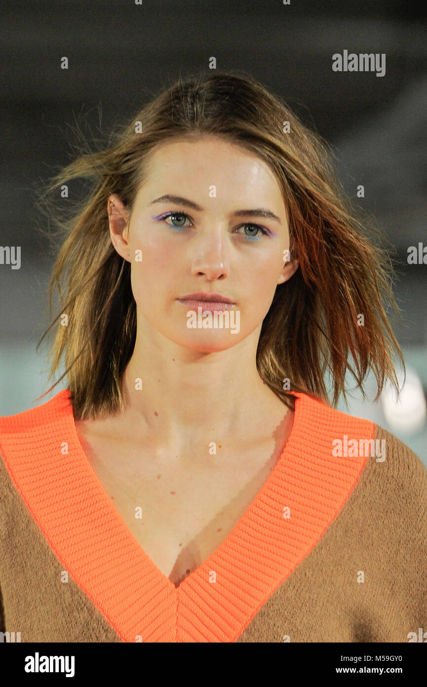 NEW YORK, NY - FEBRUARY 11: Model Sanne Vloet walks the runway at the ...