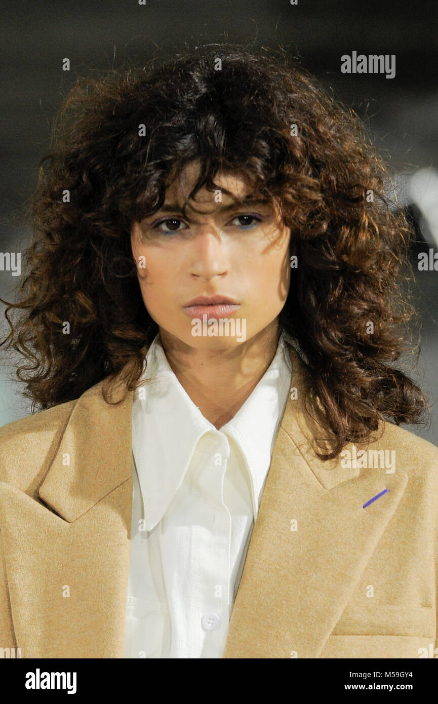 NEW YORK, NY - FEBRUARY 11: Model Ana Arto walks the runway at the Tibi ...