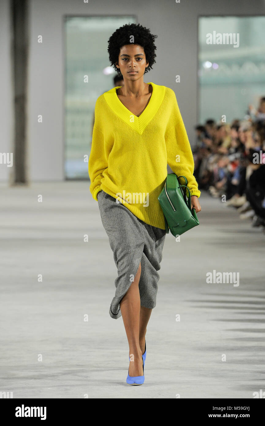 NEW YORK, NY - FEBRUARY 11: Model Alecia Morais walks the runway at the ...