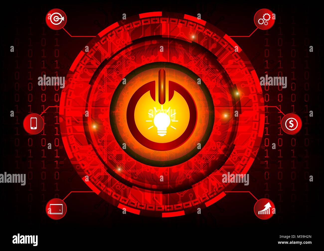 Red digital, technology business concept background, vector ...