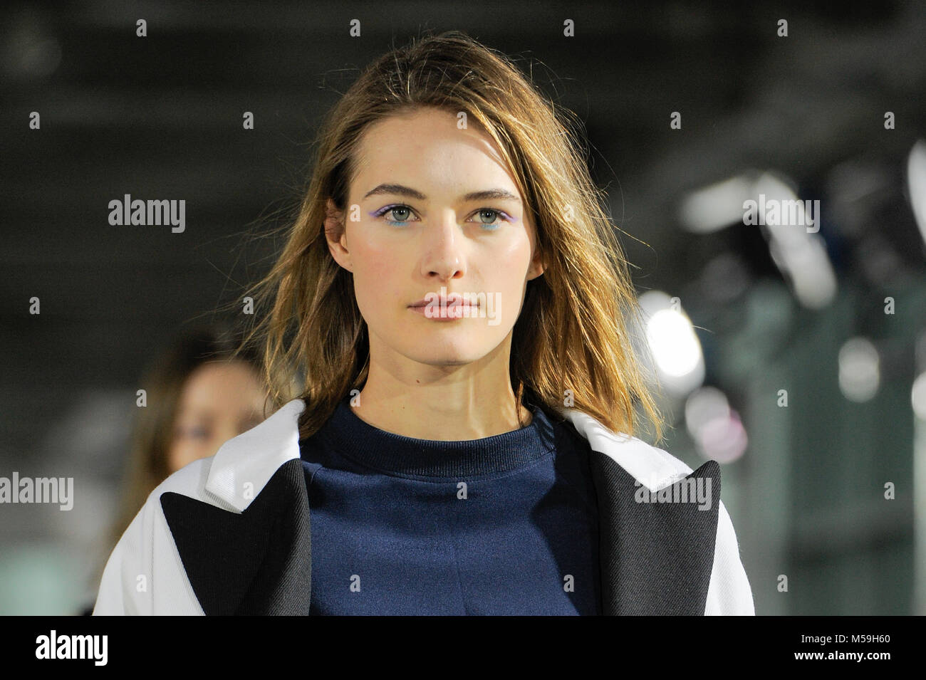 NEW YORK, NY - FEBRUARY 11: Model Sanne Vloet walks the runway at the ...