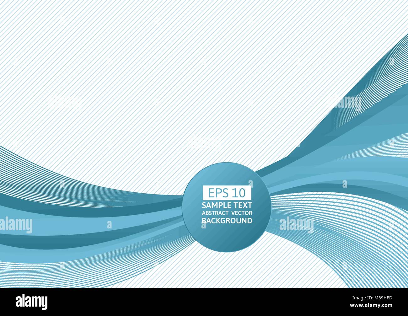 Blue wave abstract background, Vector illustration with copy space ...