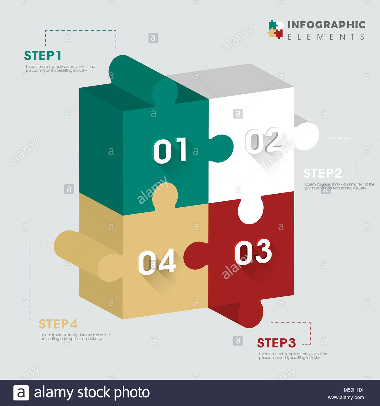 Jigsaw Puzzle Infographic Template Stock Photos & Jigsaw Puzzle ...