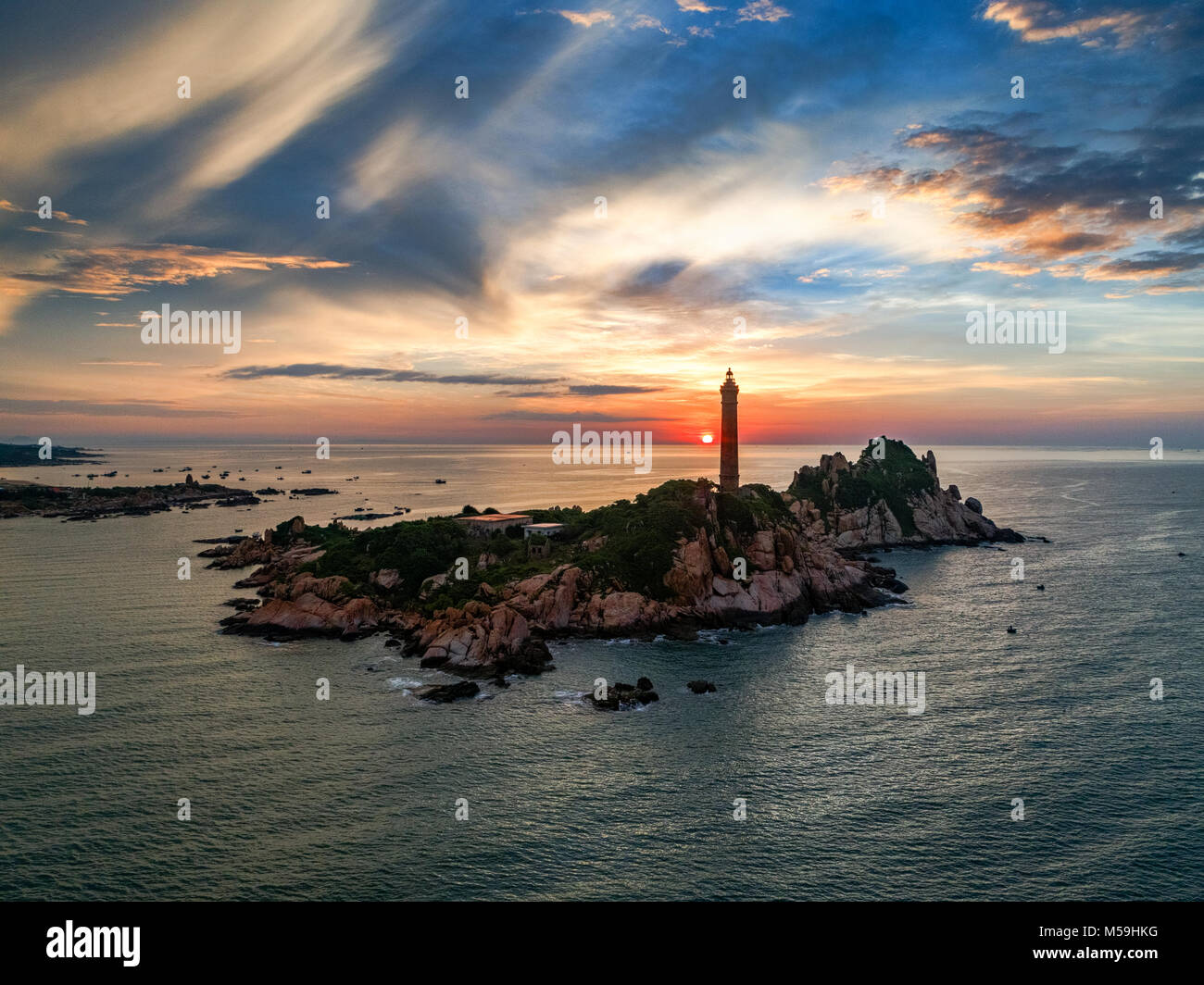 Royalty high quality free stock image aerial view of Ke Ga lighthouse ...