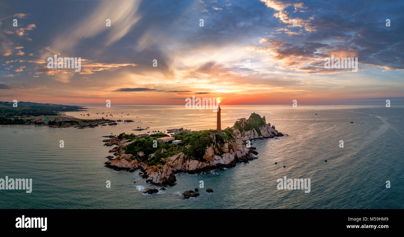 Royalty high quality free stock image aerial view of Ke Ga lighthouse ...