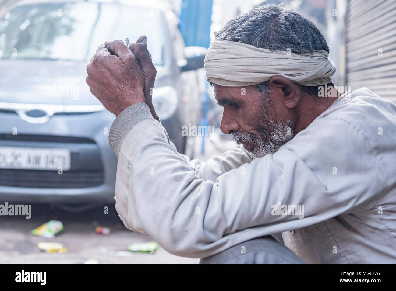 An early morning scene of old delhi, India Stock Photo - Alamy