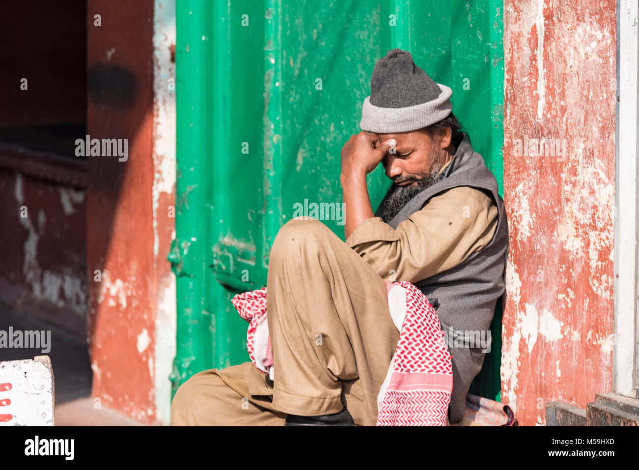 An early morning scene of old delhi, India Stock Photo - Alamy