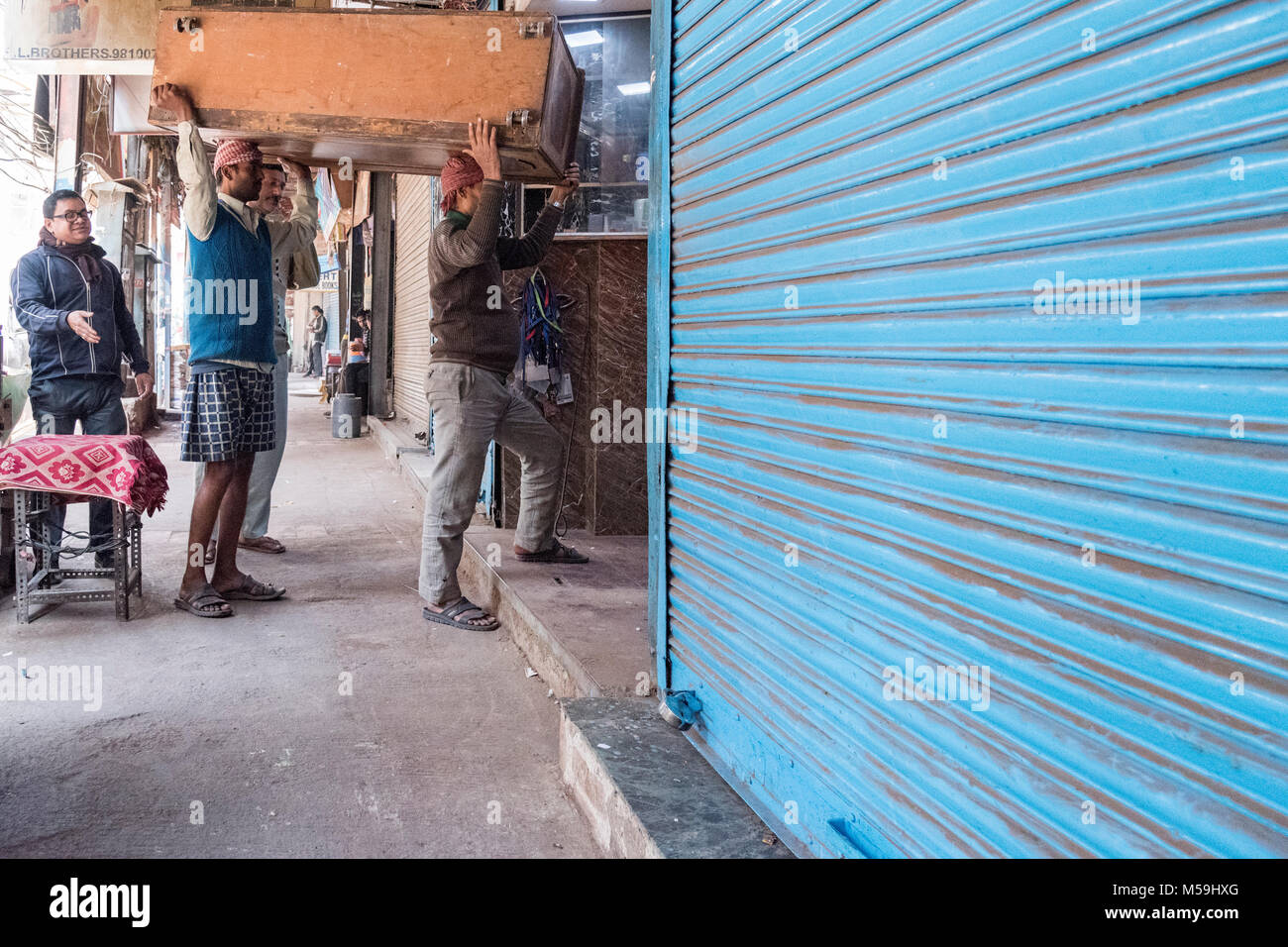 An early morning scene of old delhi, India Stock Photo - Alamy