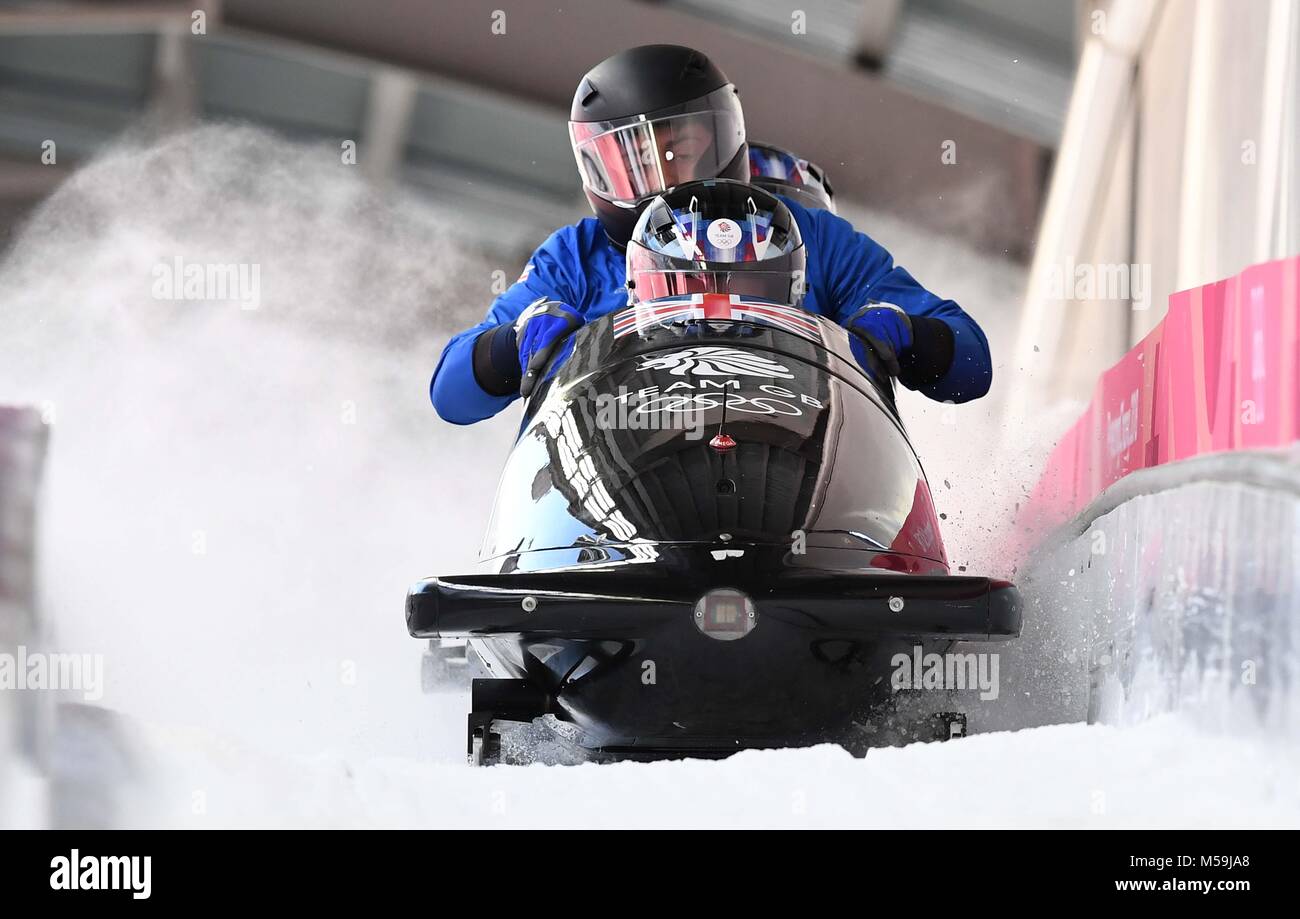 Pyeongchang, South Korea. 20th Feb, 2018. The British (GBR) sled of ...