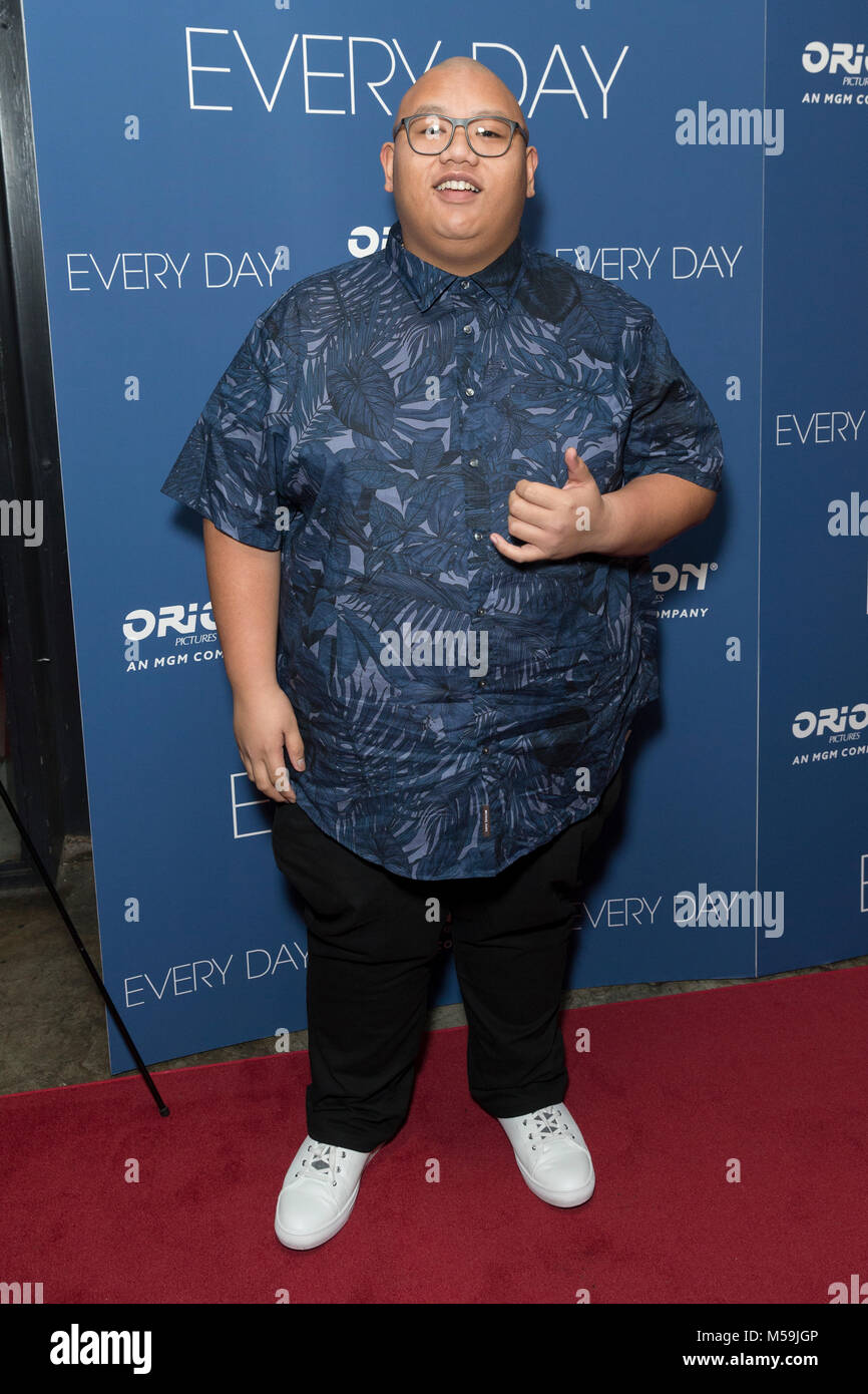 New York, USA. 20th Feb, 2018. Jacob Batalon attends Every Day special ...