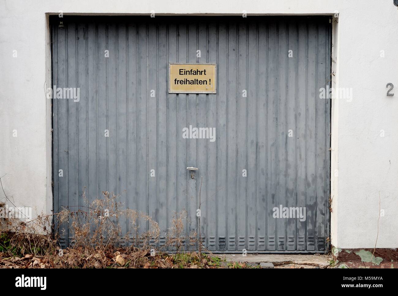 An old garage, Germany, city of Northeim, 19. February 2018. Photo ...