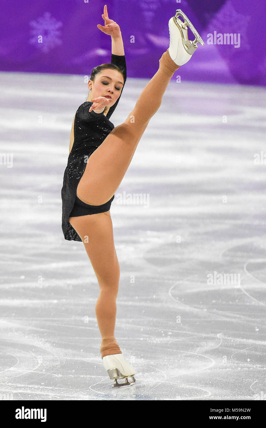 Pyeongchang, Korea. 21st Feb, 2018. Giada Russo of Italy competing in free dance at Gangneung ...