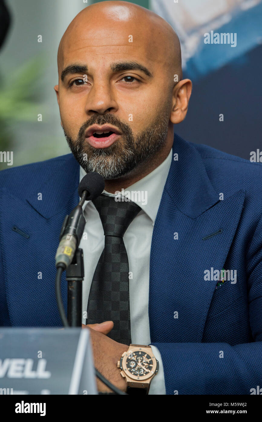 London, UK. 21st February, 2018. Dave Caldwell - Tony Bellew and David Haye meet at a press ...
