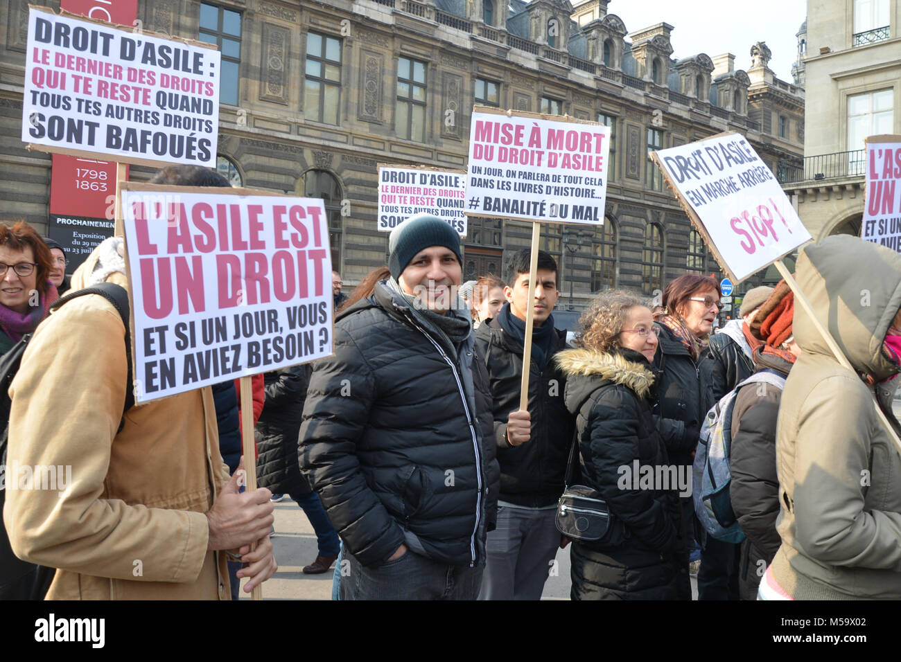 Paris France Place du Palais-Royal demonstration against law 'Asylum ...