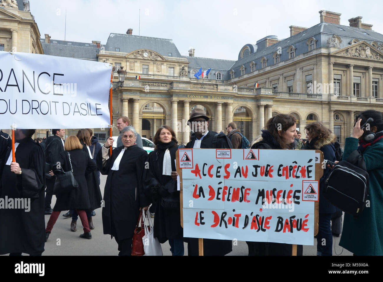 Paris France Place du Palais-Royal demonstration against law 'Asylum ...