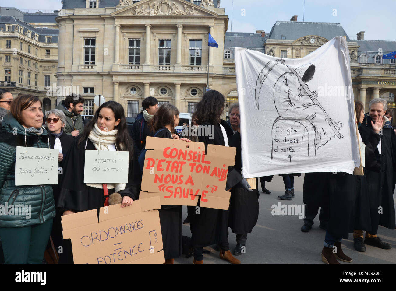 Paris France Place du Palais-Royal demonstration against law 'Asylum ...