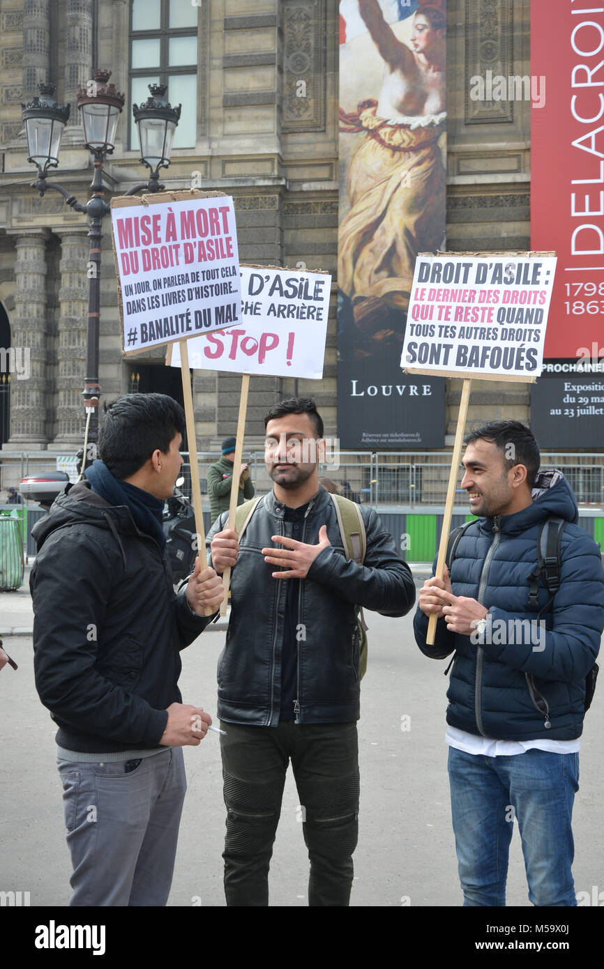Paris France Place du Palais-Royal demonstration against law 'Asylum ...