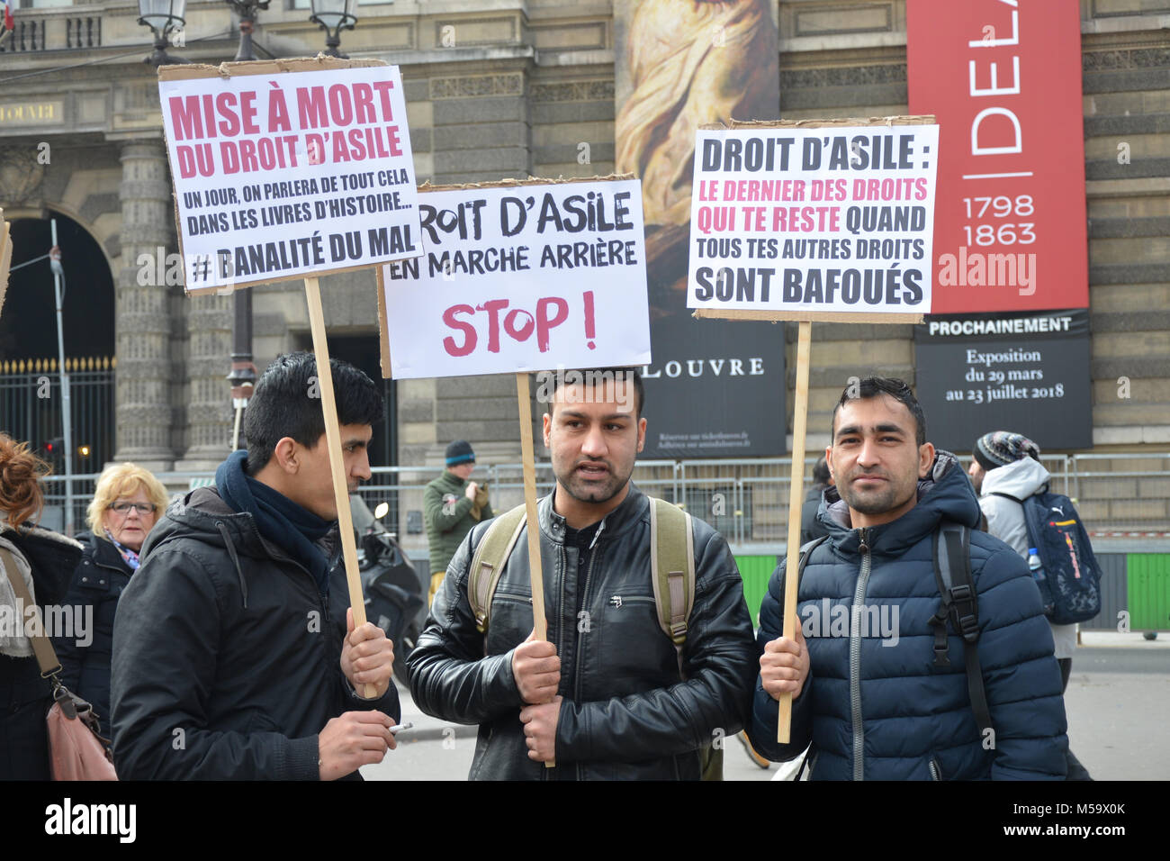 Paris France Place du Palais-Royal demonstration against law 'Asylum ...