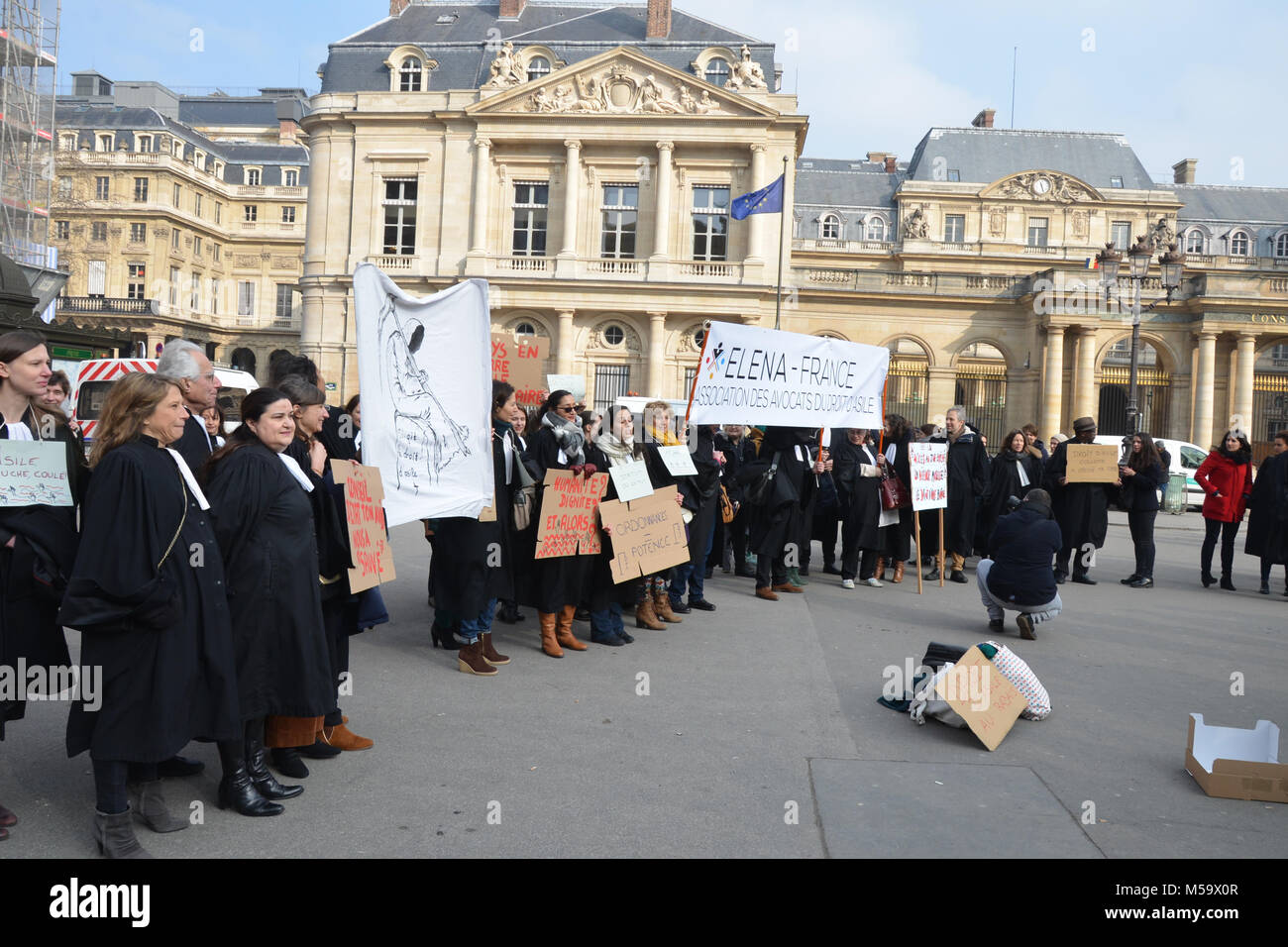 Paris France Place du Palais-Royal demonstration against law 'Asylum ...