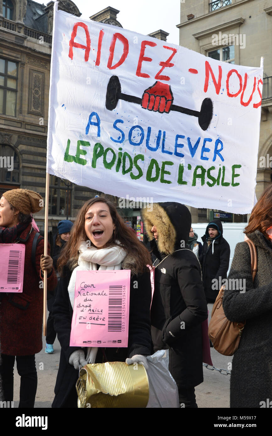 Paris France Place du Palais-Royal demonstration against law 'Asylum ...