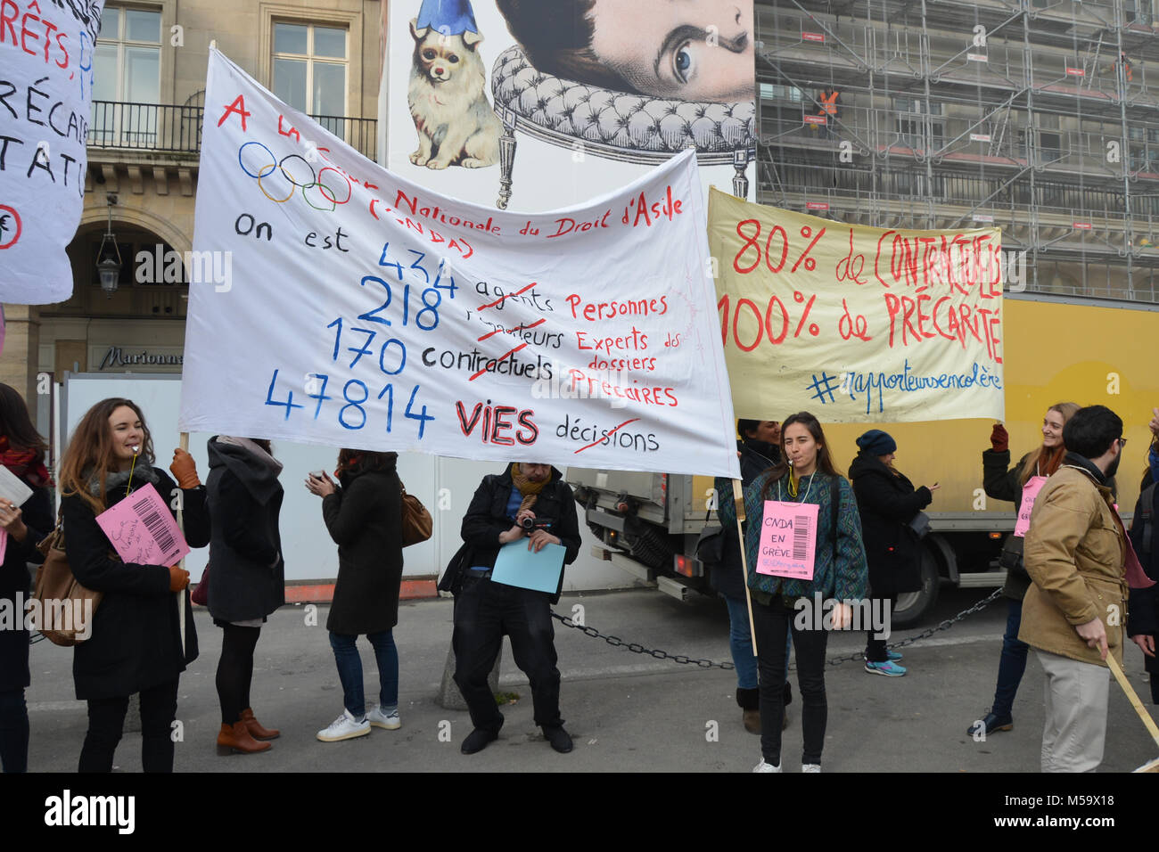Paris France Place du Palais-Royal demonstration against law 'Asylum ...