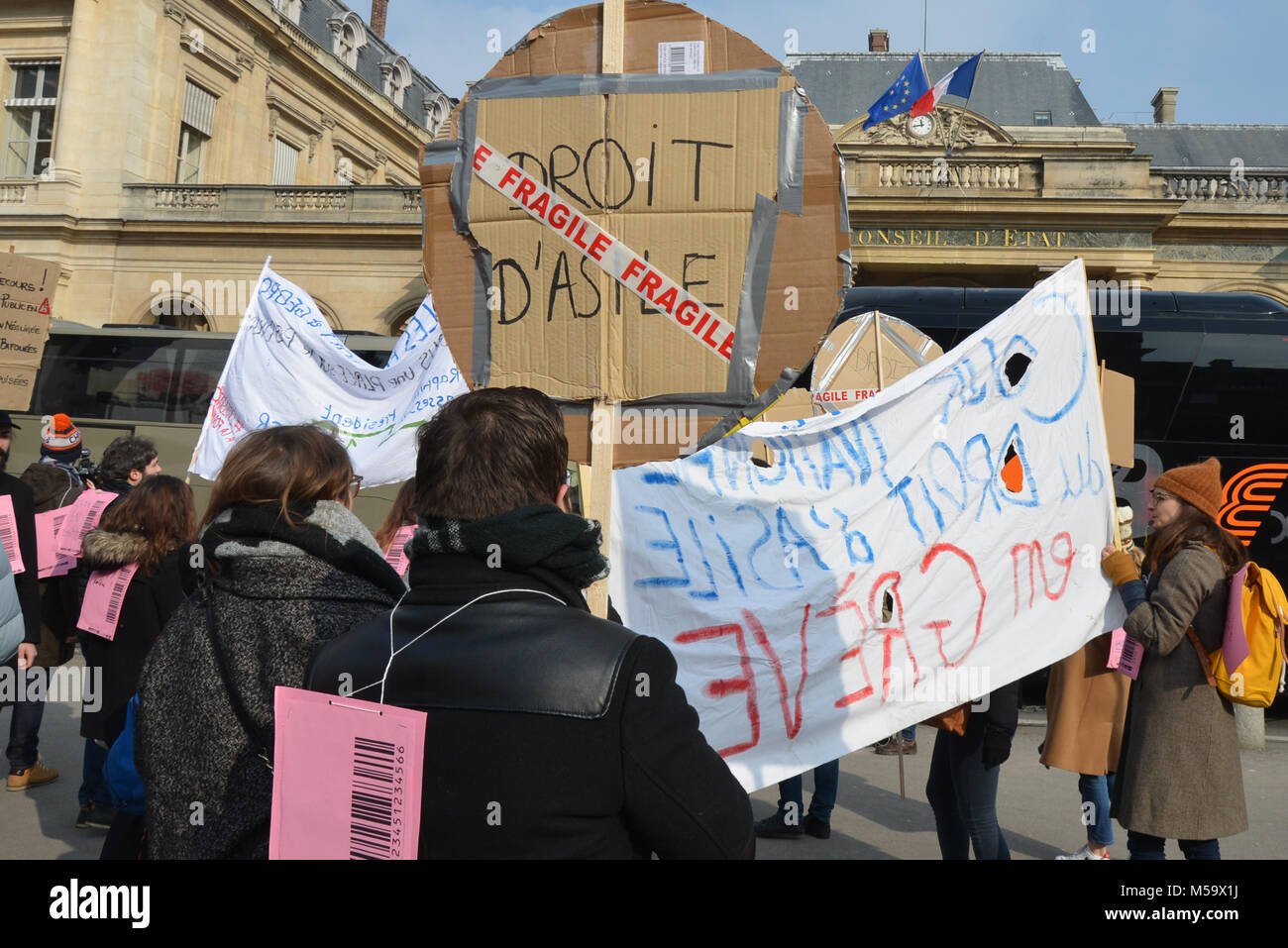 Paris France Place du Palais-Royal demonstration against law 'Asylum ...