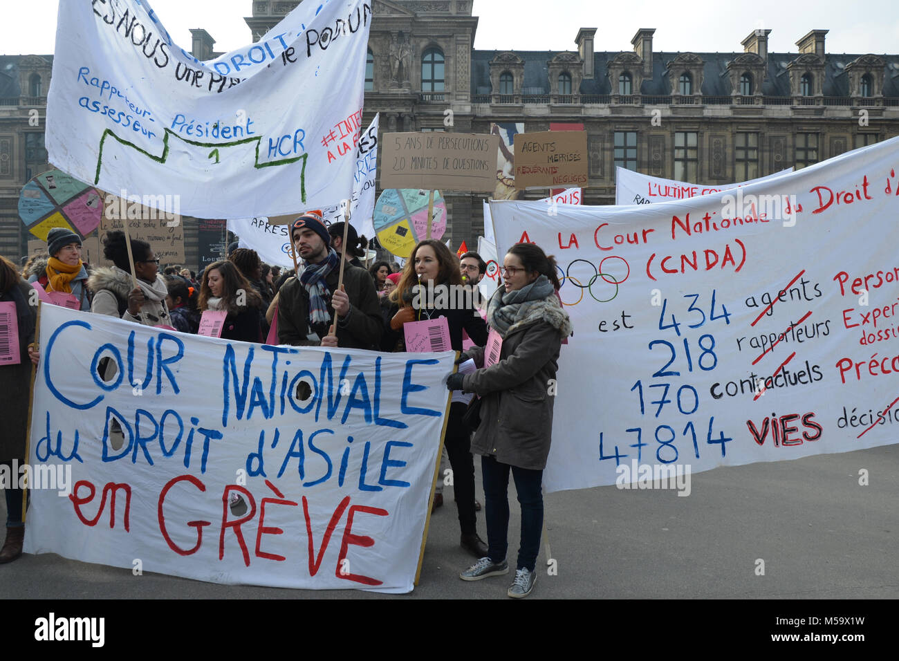 Paris France Place du Palais-Royal demonstration against law 'Asylum ...