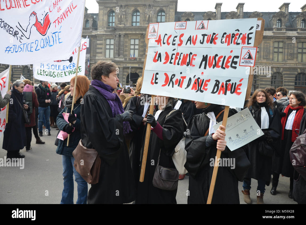 Paris France Place du Palais-Royal demonstration against law 'Asylum ...