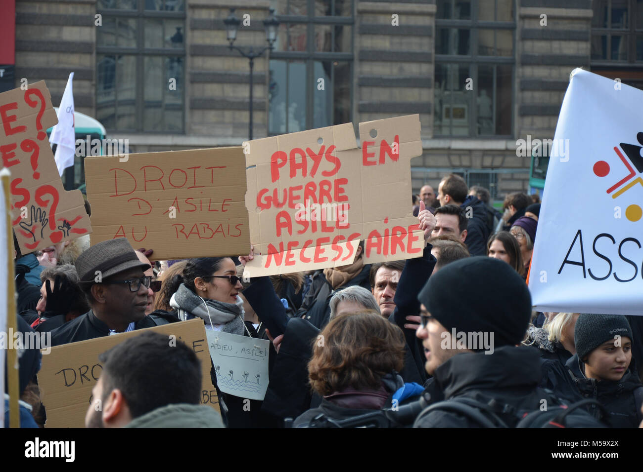 Paris France Place du Palais-Royal demonstration against law 'Asylum ...