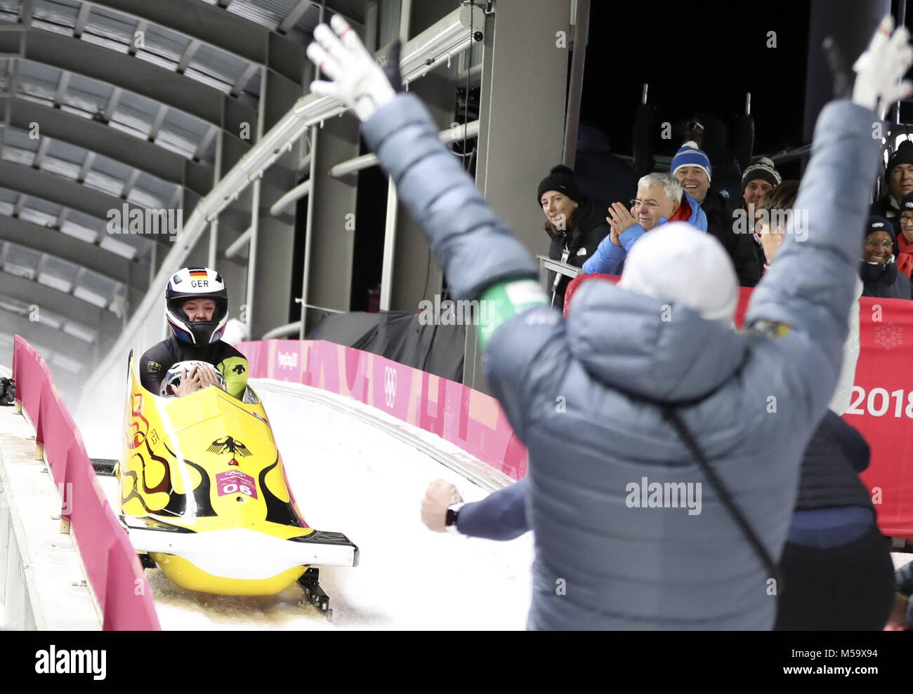 Pyeongchang, South Korea. 21st Feb, 2018. Germany's Mariama Jamanka and ...