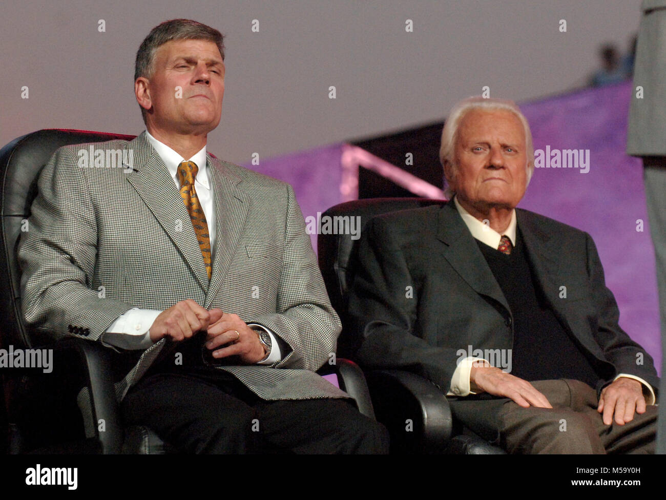 United States. 24th June, 2018. The Rev. Billy Graham preaches to the ...